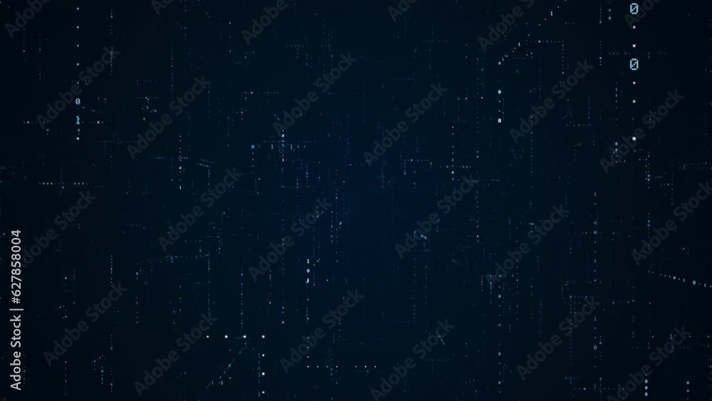 Binary Code Motion Background Grid Structure Of Numbers Digits Zero