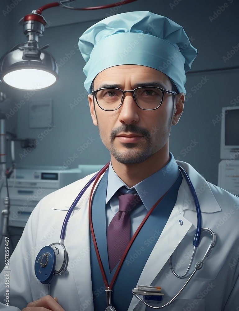 doctor prepared for surgery in the operating room / doctor preparado ...