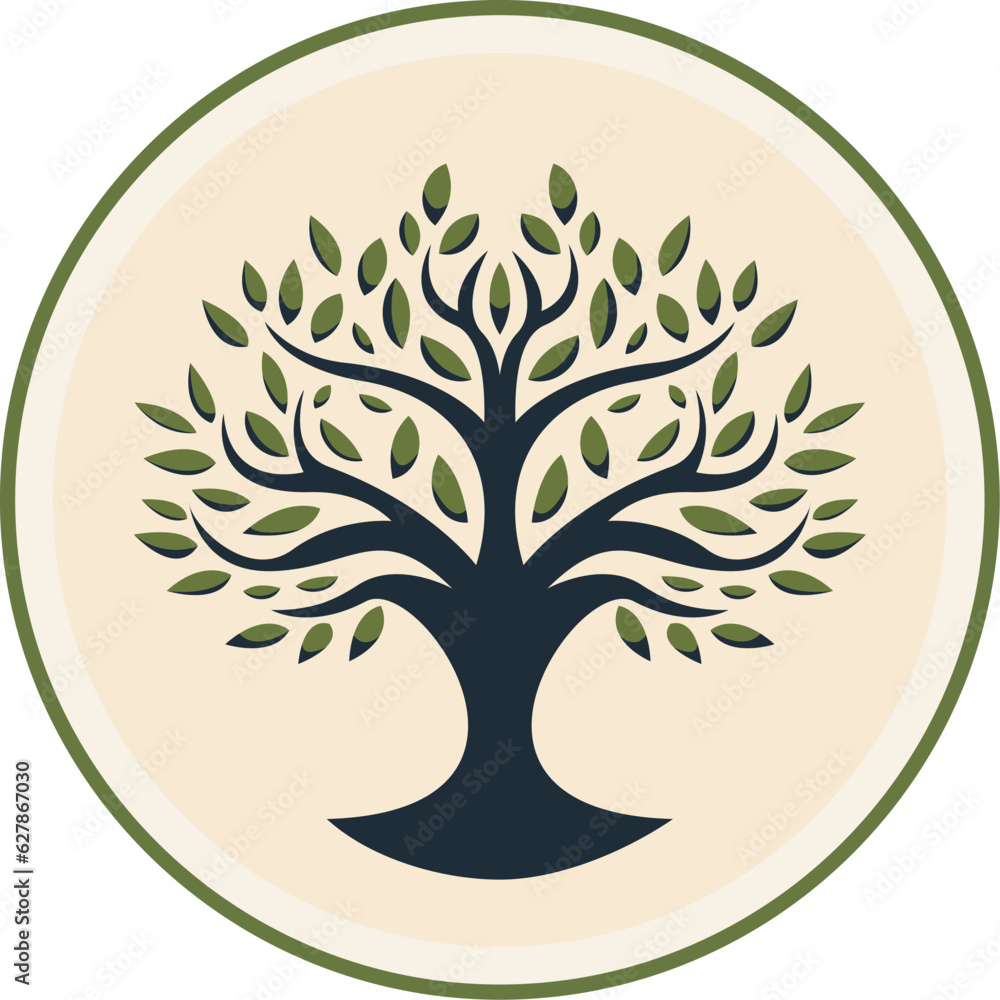 Tree logo design. Illustration of color tree for web design, mobiile ...