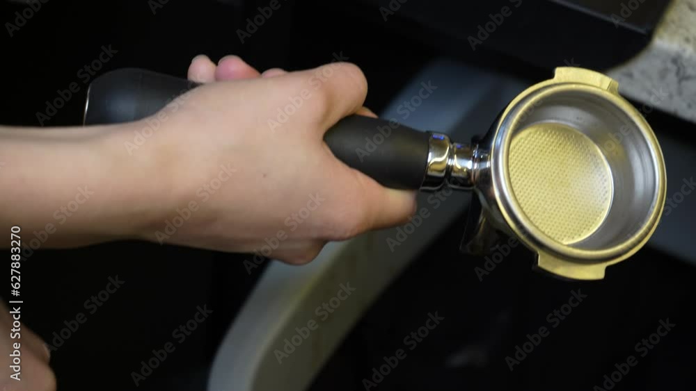 Blowing the steam tube of the coffee maker. Disinfection of dishes with ...