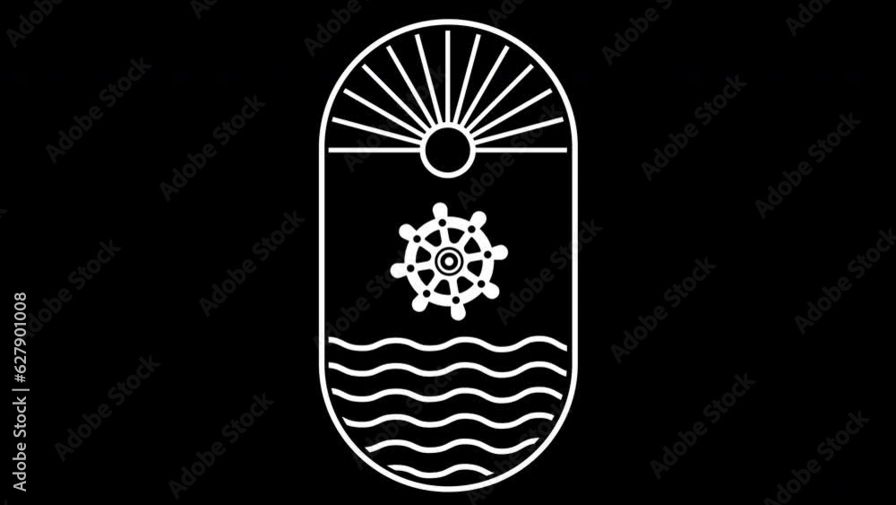 Aesthetic Rudder Logo boat sea White Animated Logo, with ALPHA Channel ...