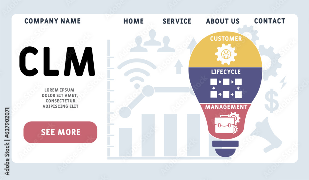 CLM - Customer Lifecycle Management acronym. business concept ...