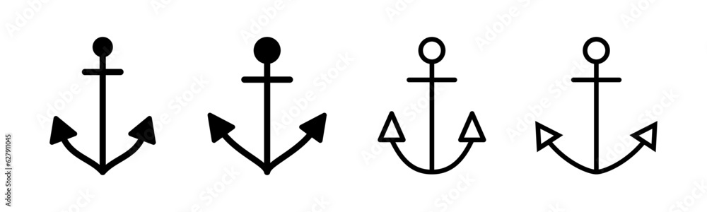 Anchor icon set illustration. Anchor sign and symbol. Anchor marine ...
