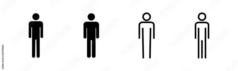 Man icon set illustration. male sign and symbol. human symbol Stock ...
