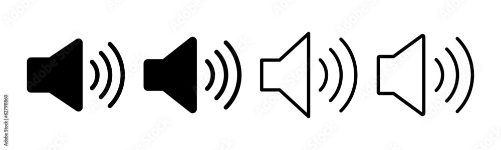 Speaker icon set illustration. volume sign and symbol. loudspeaker icon ...