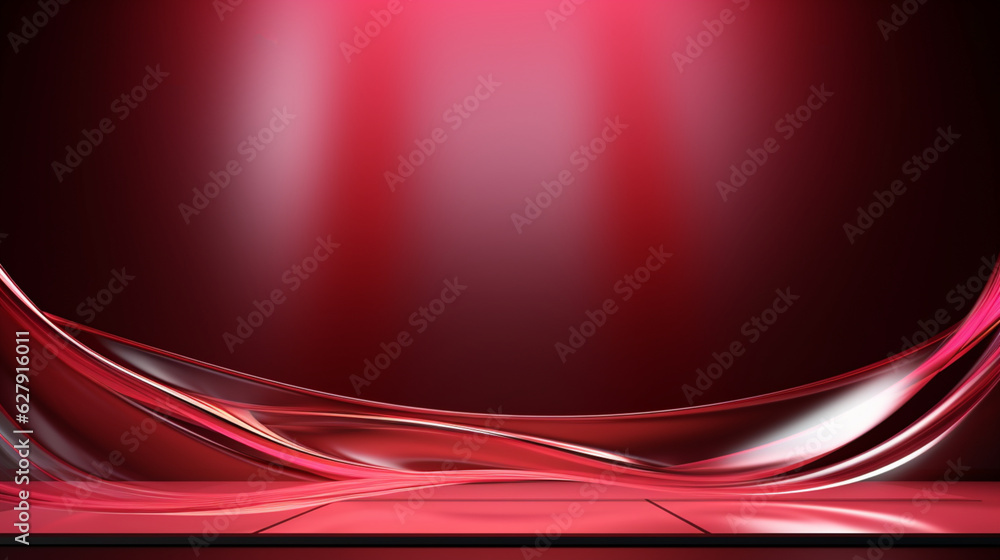 Abstract red glass banner, background, wallpaper. Futuristic design ...