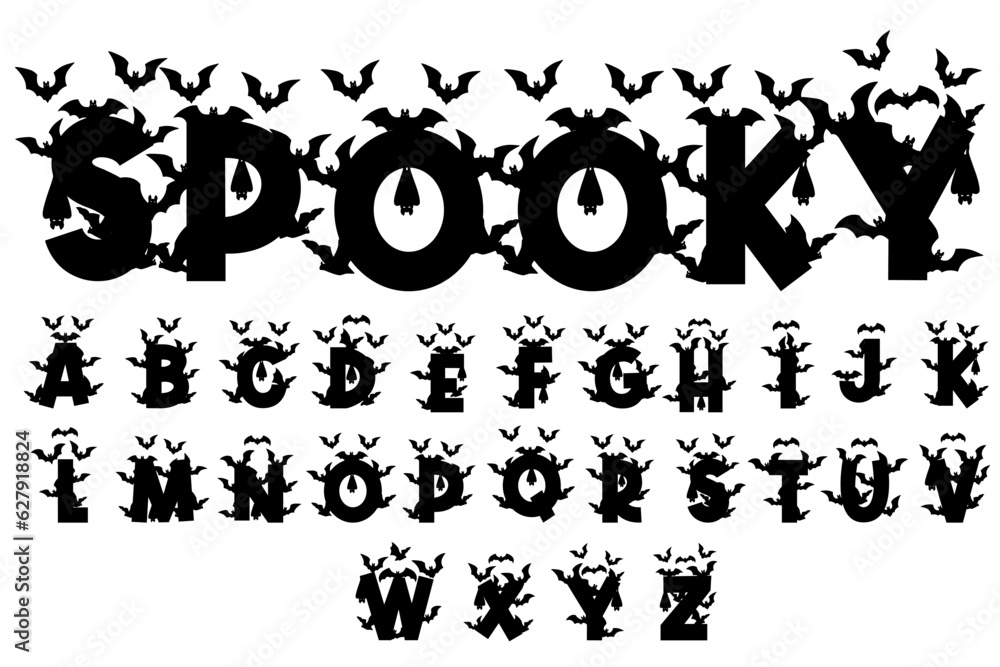 Halloween Alphabet Set Design Vector, Halloween Font Vector, Halloween ...