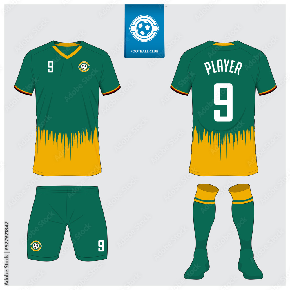 Set of soccer jersey or football kit mockup design for football club ...