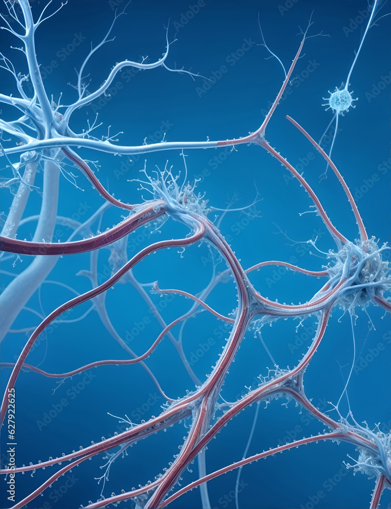 Neurons and nervous system Nerve cells background Stock Photo | Adobe Stock