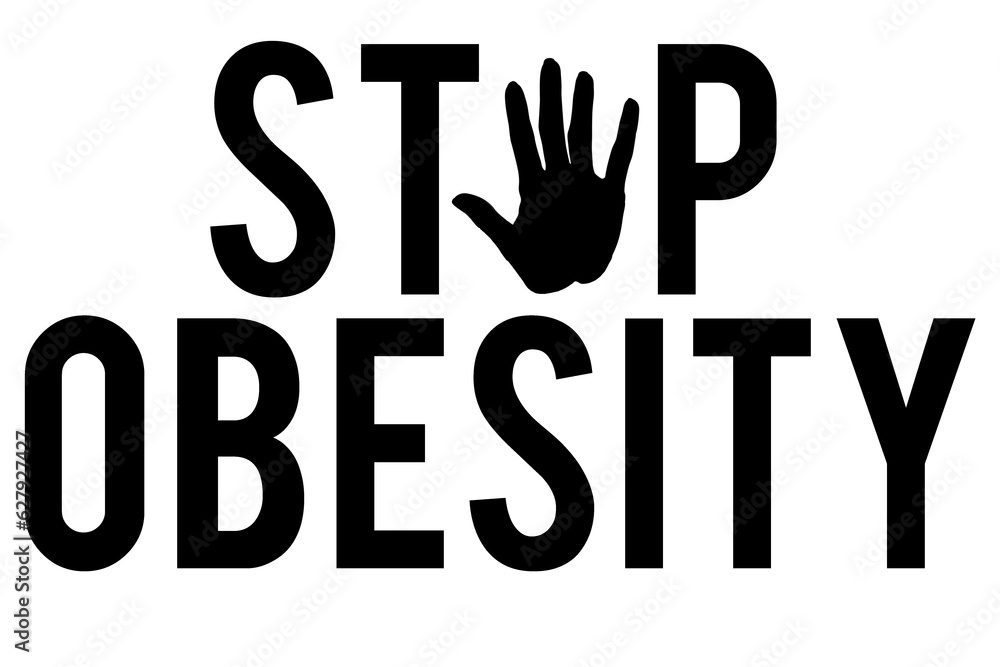 Digital png illustration of stop obesity text on transparent background ...