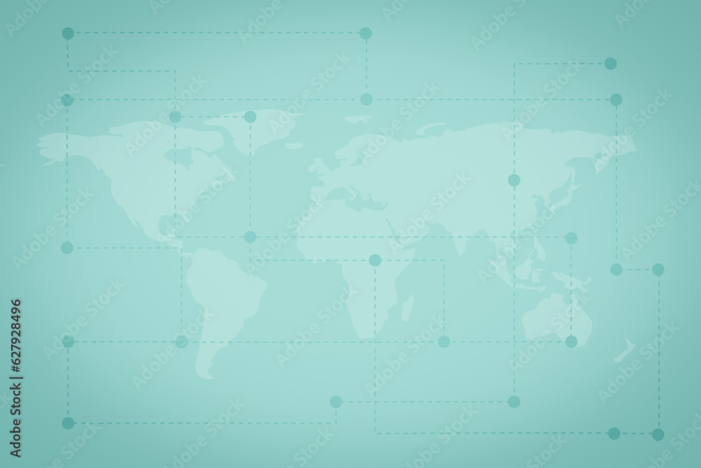 Digital png illustration of world map with connected points on ...