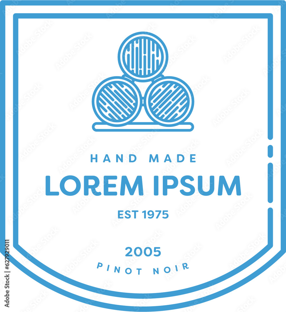 Digital png illustration of badge with hand made lorem ipsum text on ...