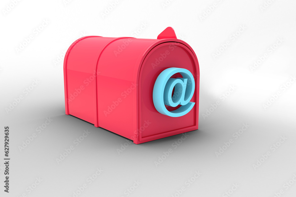 Digital png illustration of mailbox with at sign on transparent ...