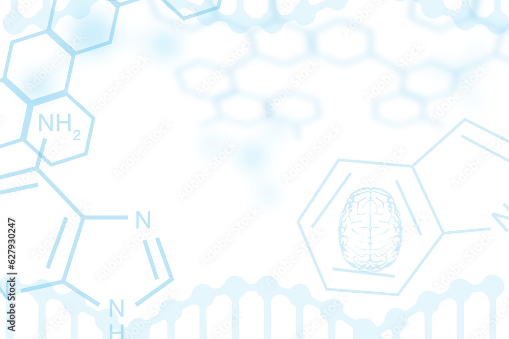 Digital png illustration of chemical formula with brain icon on ...