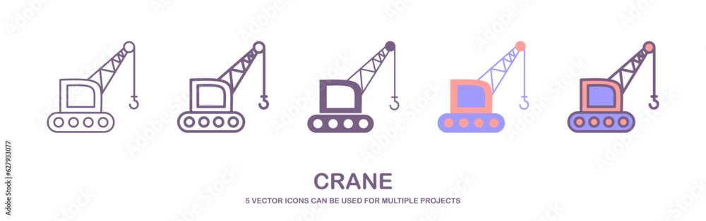 Building, crane, constructing linear icon. Thin line illustration ...