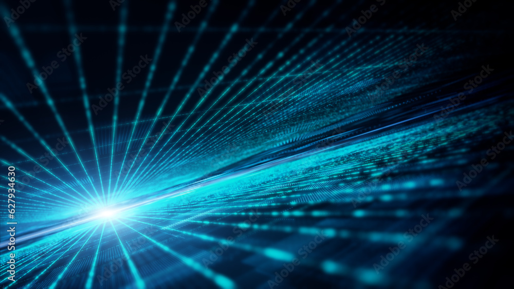 Immersive cyber space with captivating motion abstract matrix particles ...