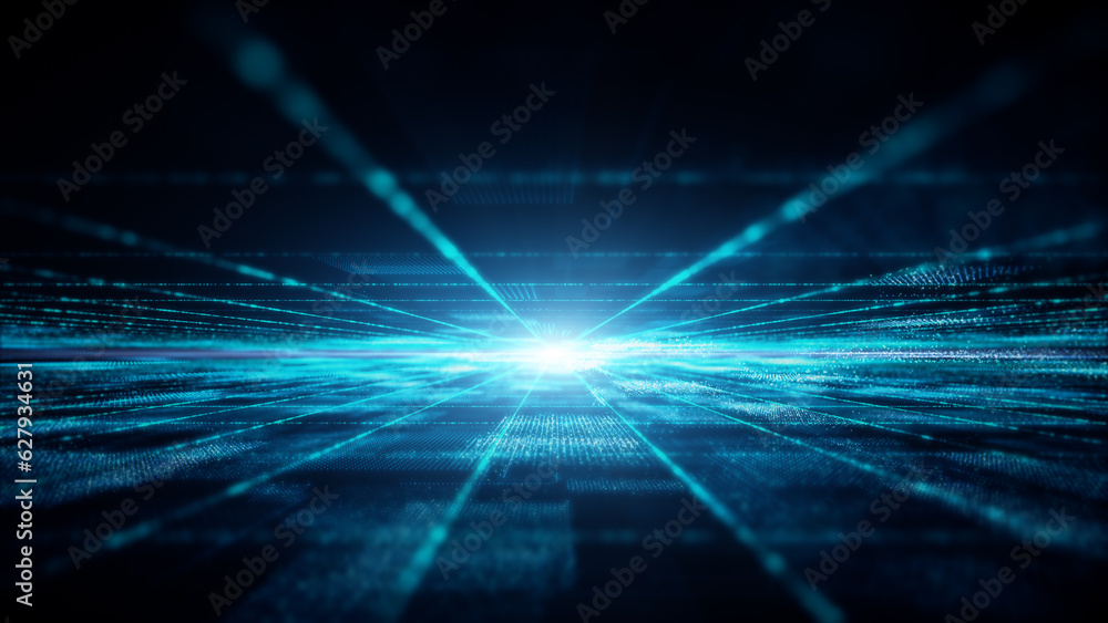 Immersive cyber space with captivating motion abstract matrix particles ...