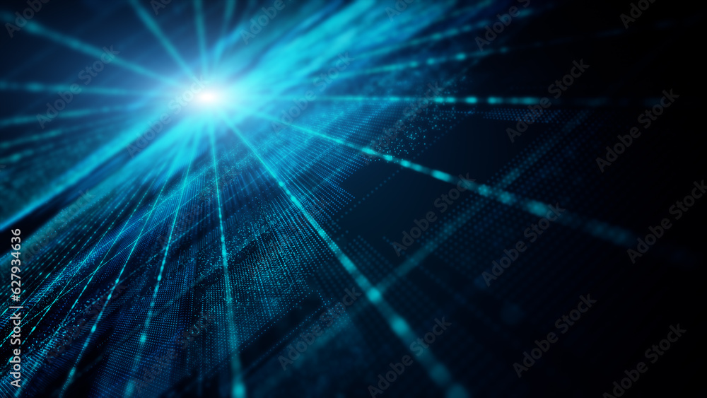 Immersive cyber space with captivating motion abstract matrix particles ...