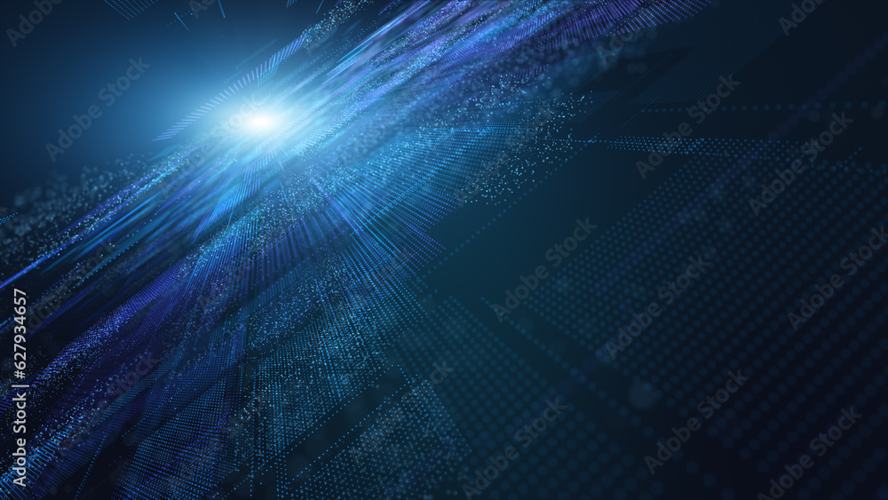 Immersive cyber space with captivating motion abstract matrix particles ...