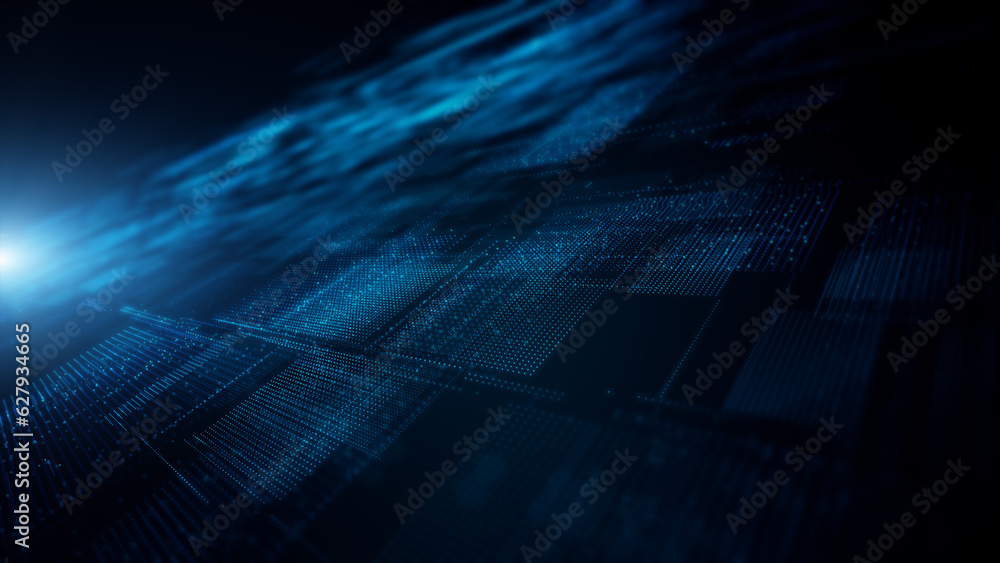 Immersive cyber space with captivating motion abstract matrix particles ...
