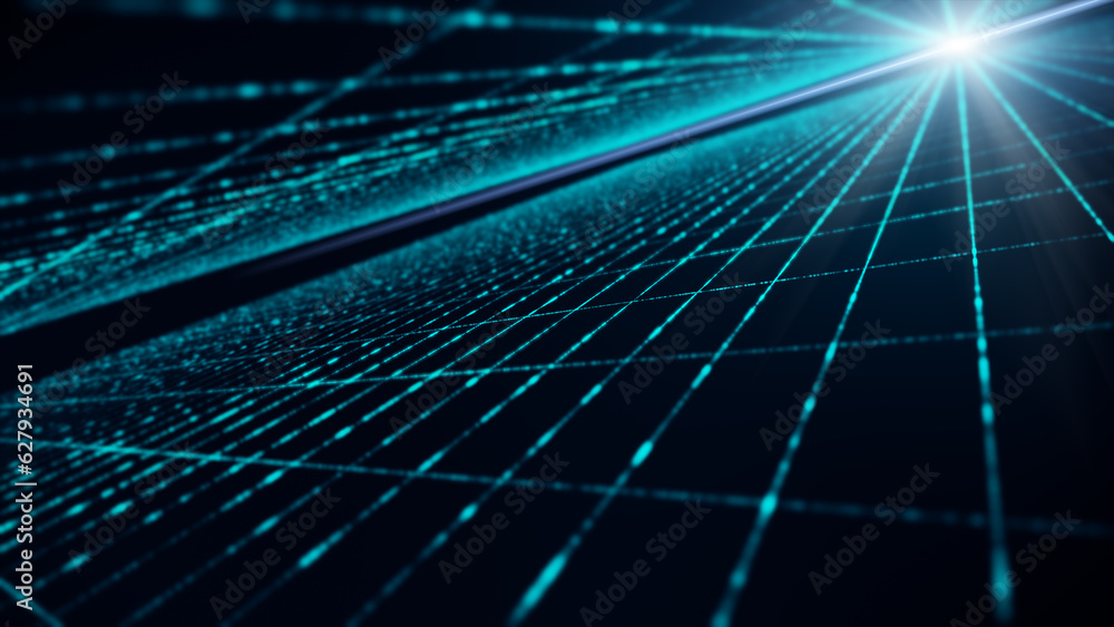 Immersive cyber space with captivating motion abstract matrix particles ...