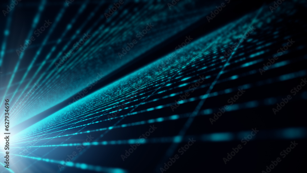 Immersive cyber space with captivating motion abstract matrix particles ...