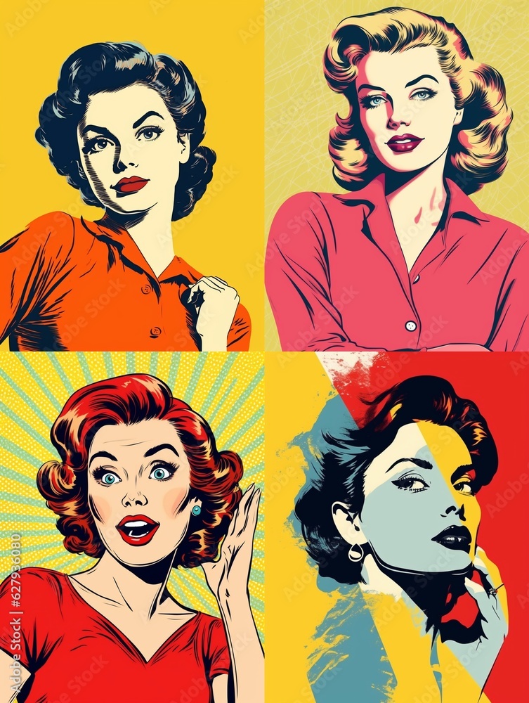 Unique pop art style inspired by vintage posters from the 1950s ...