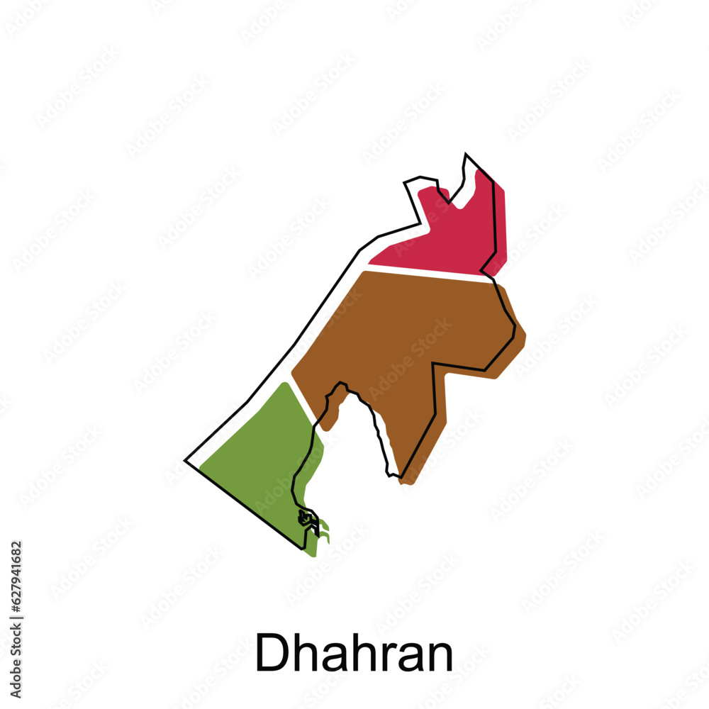 Map of Dhahran design template, World Map International vector template ...