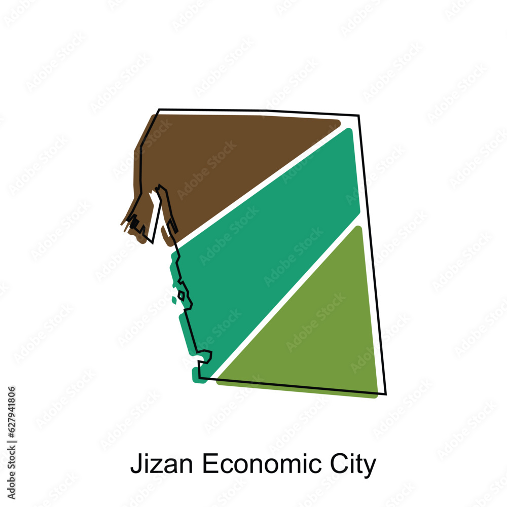 Map of Jizan Economic City design template, World Map International ...