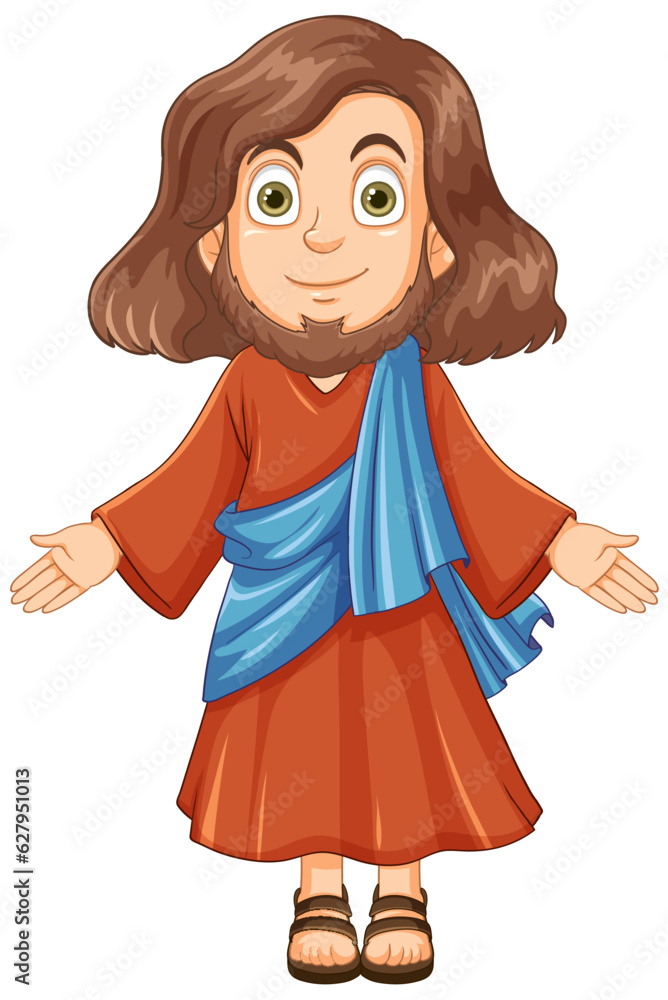 Jesus Christ Cartoon Character Stock Vector | Adobe Stock