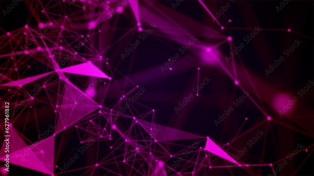 3D rendering of abstract forms of plexus, points and light rays with points of light. Abstract ...