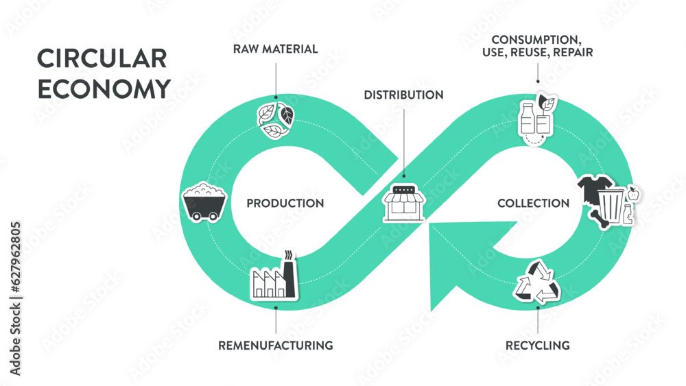 Circular Economy infographic diagram 6 steps to analyse such as ...