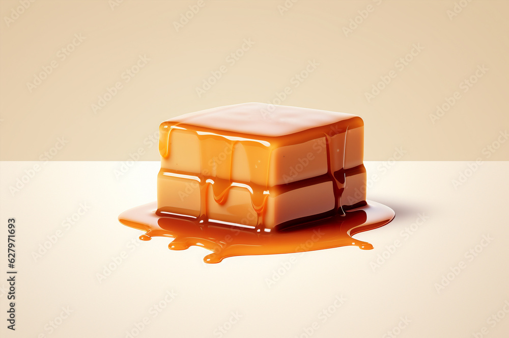 Cake with caramel. Caramel cake. Generative AI Stock Illustration ...