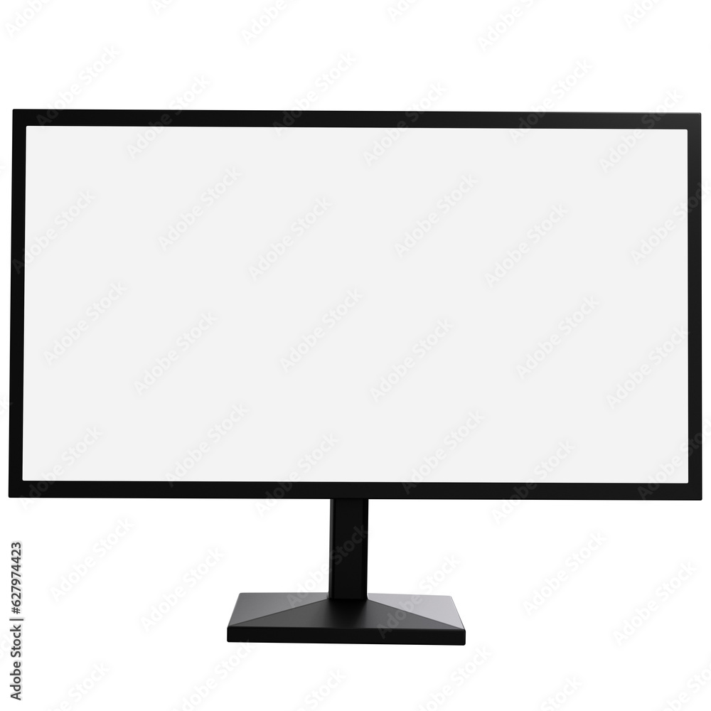 Computer monitor front isolated on white background Monitor with white ...