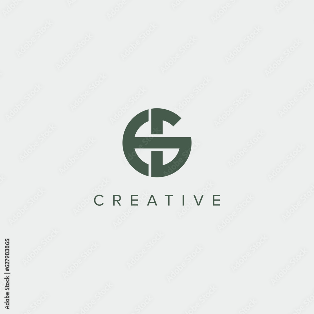 Modern unique letter EG GE logo design template - vector. Stock Vector ...