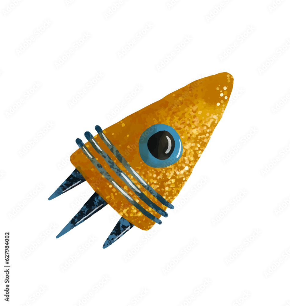 Space illustration in childish style. Set of cosmos elements such as ...
