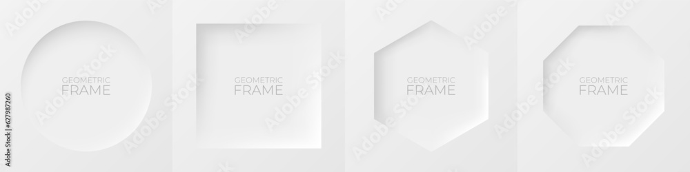 3d realistic frame set for your product. White and grey minimal ...