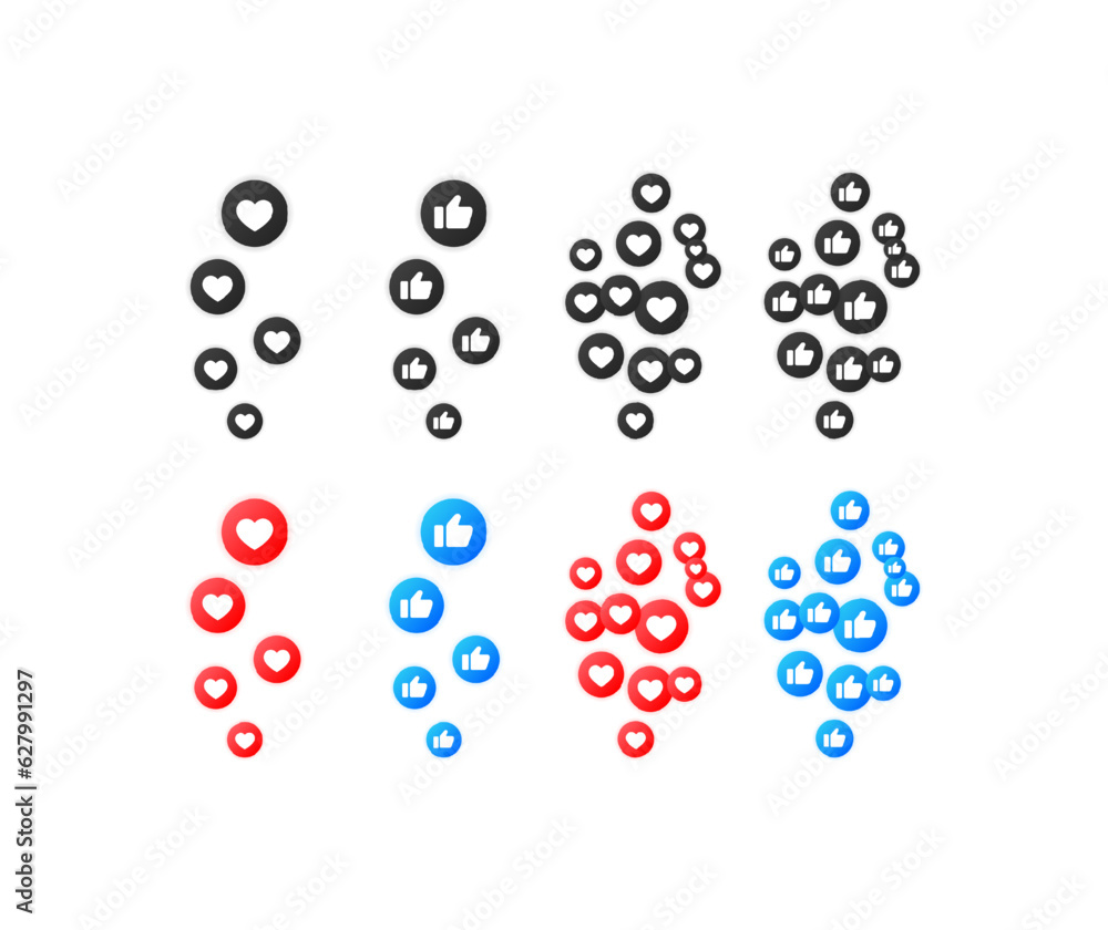 Likes. Different styles, color, social media likes, facebook likes ...