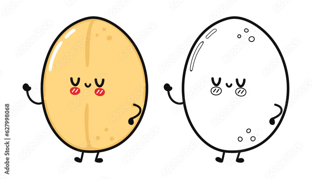 Oats character outline cartoon illustration for coloring book. Vector ...