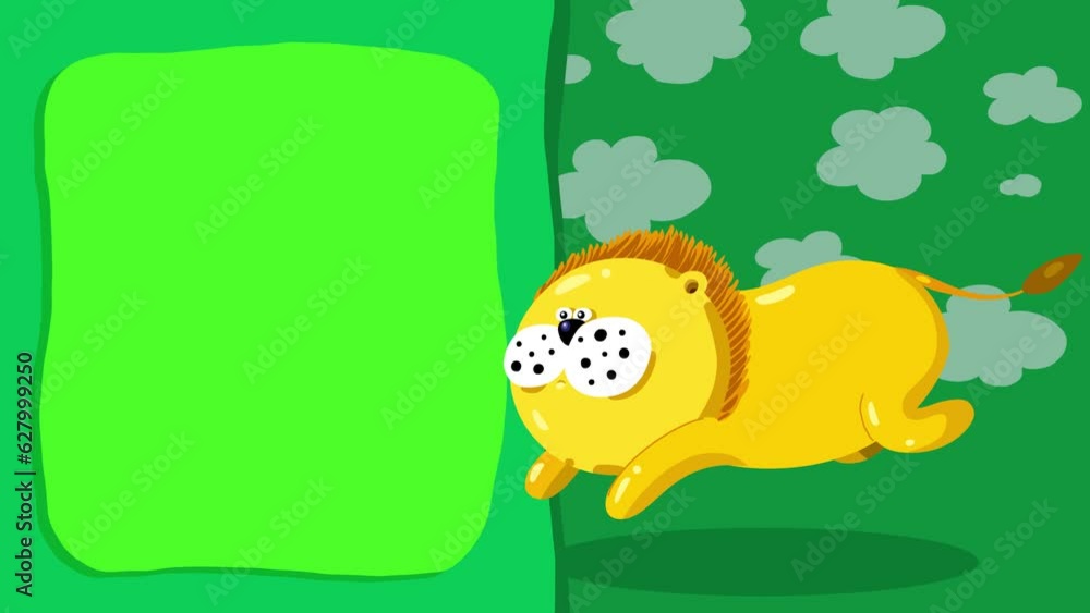 Cartoon character lion jumping loop animation for titles. Wildcat ...