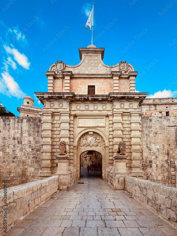 Amazing baroque city gate also known as the Main gate or the Vilhena ...