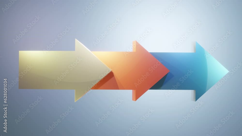 Three steps arrow template for presentation. 3 steps options, elements ...