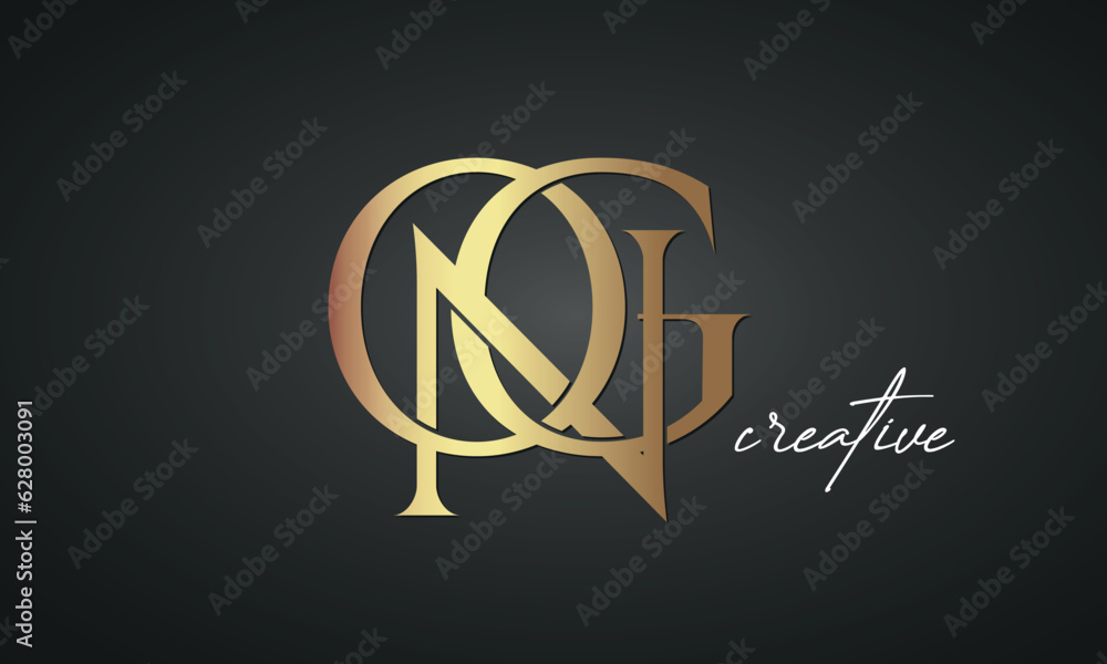 luxury letters ONG golden logo icon premium monogram, creative royal ...