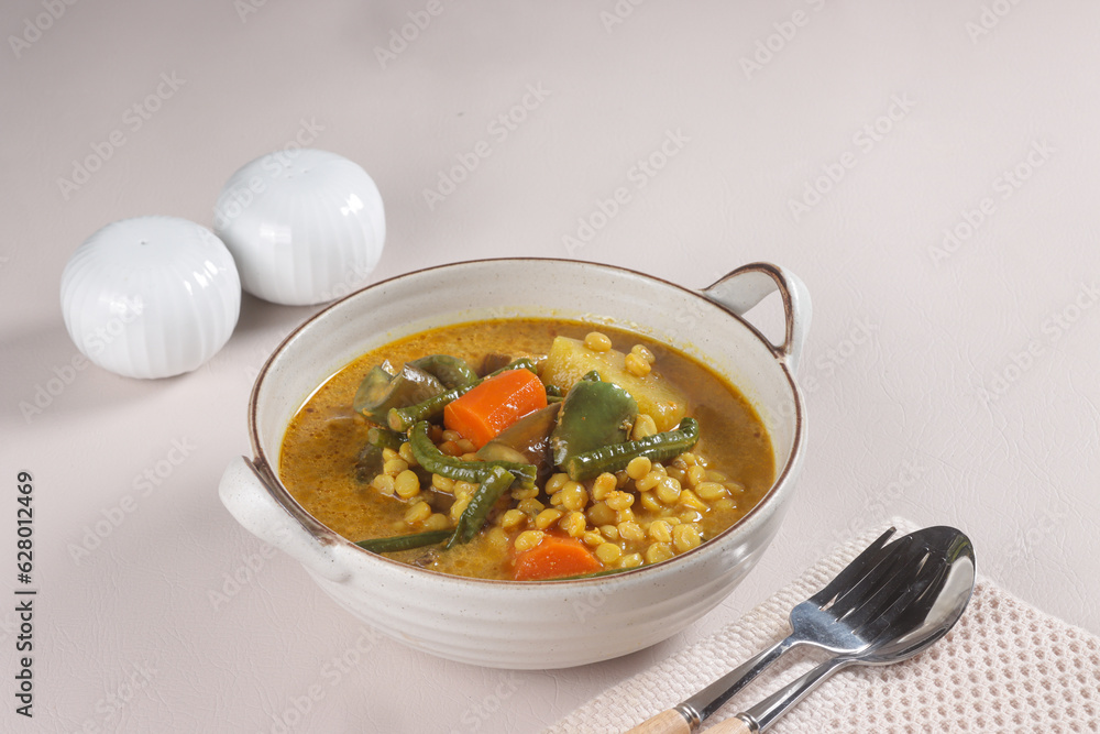Dalca Sayur or Vegetables Dalca is a Stewed Vegetables Curry with ...