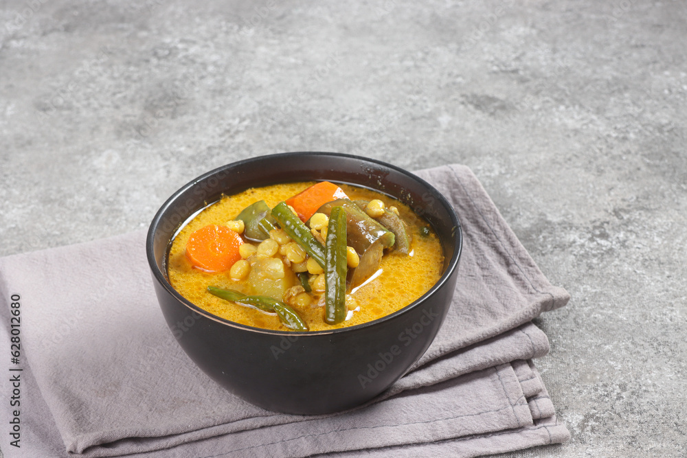 Dalca Sayur or Vegetables Dalca is a Stewed Vegetables Curry with ...