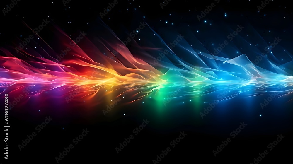 Colorful lightning spectrum lights with black background. 8k resolution ...