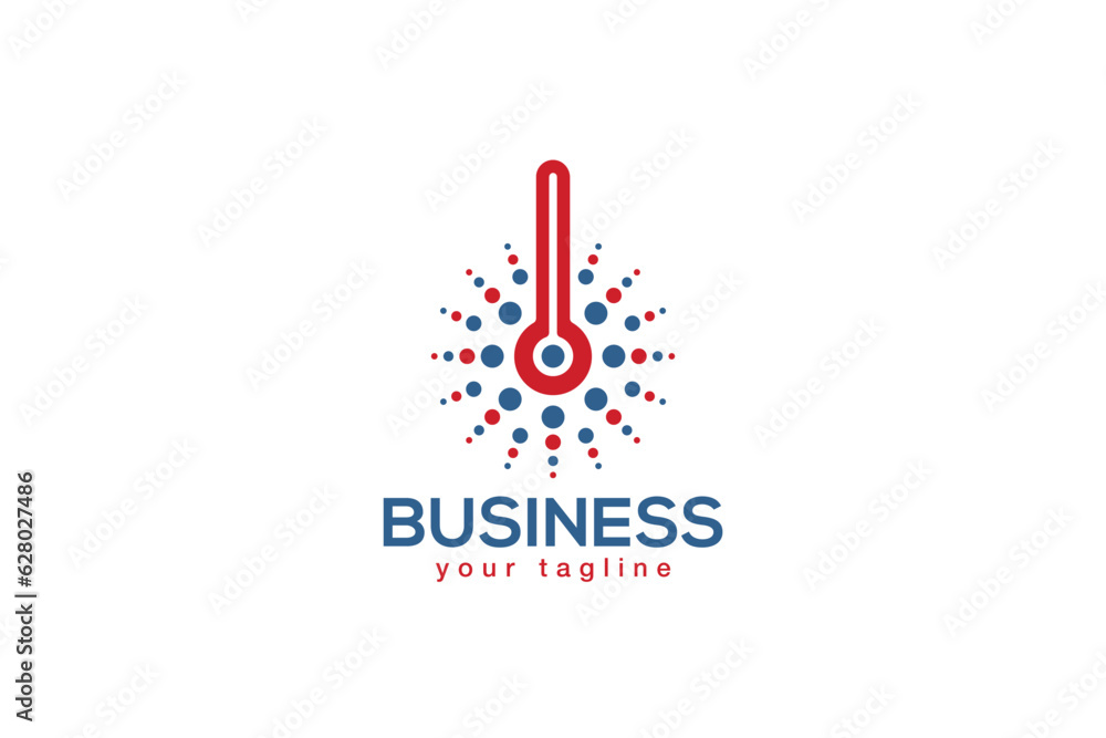 Thermometer Logo Design - Logo Design Template Stock Vector | Adobe Stock