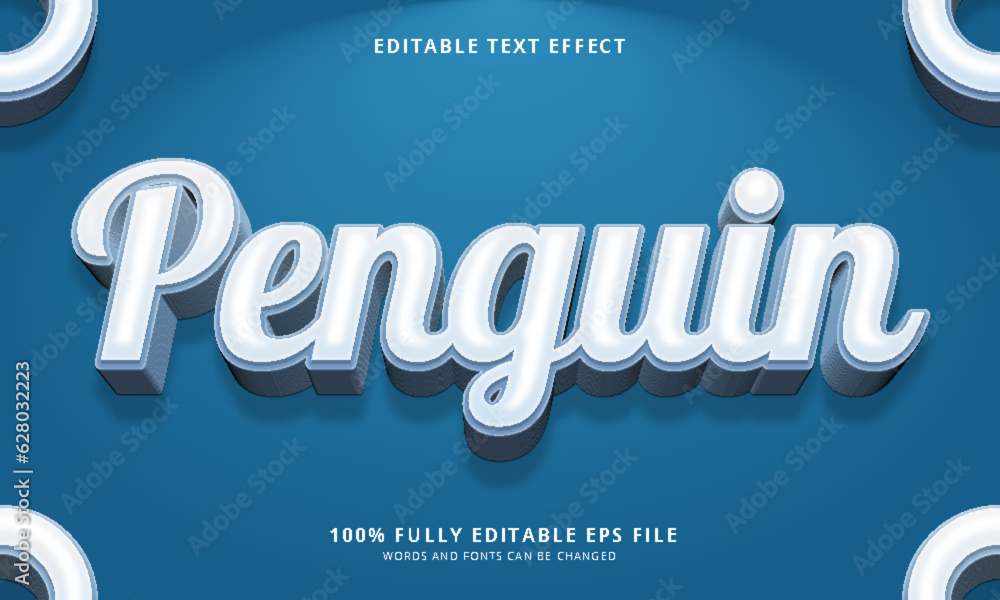 Penguin text style editable text effect Stock Vector | Adobe Stock
