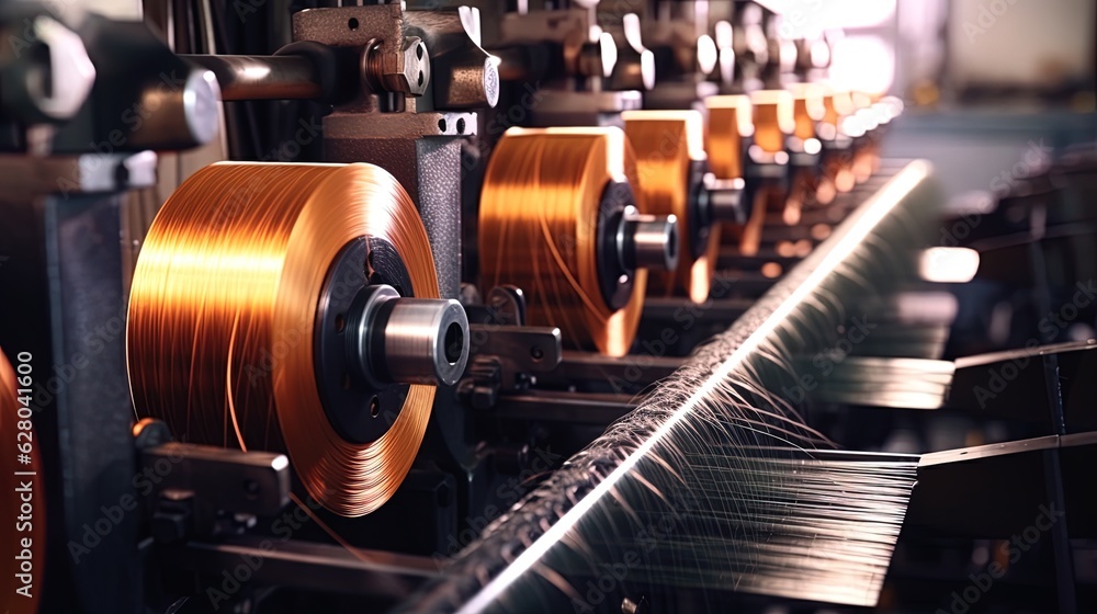 Manufacturing process of copper wires and cables. Generative AI Stock ...