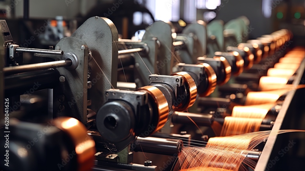 Manufacturing process of copper wires and cables. Generative AI Stock ...